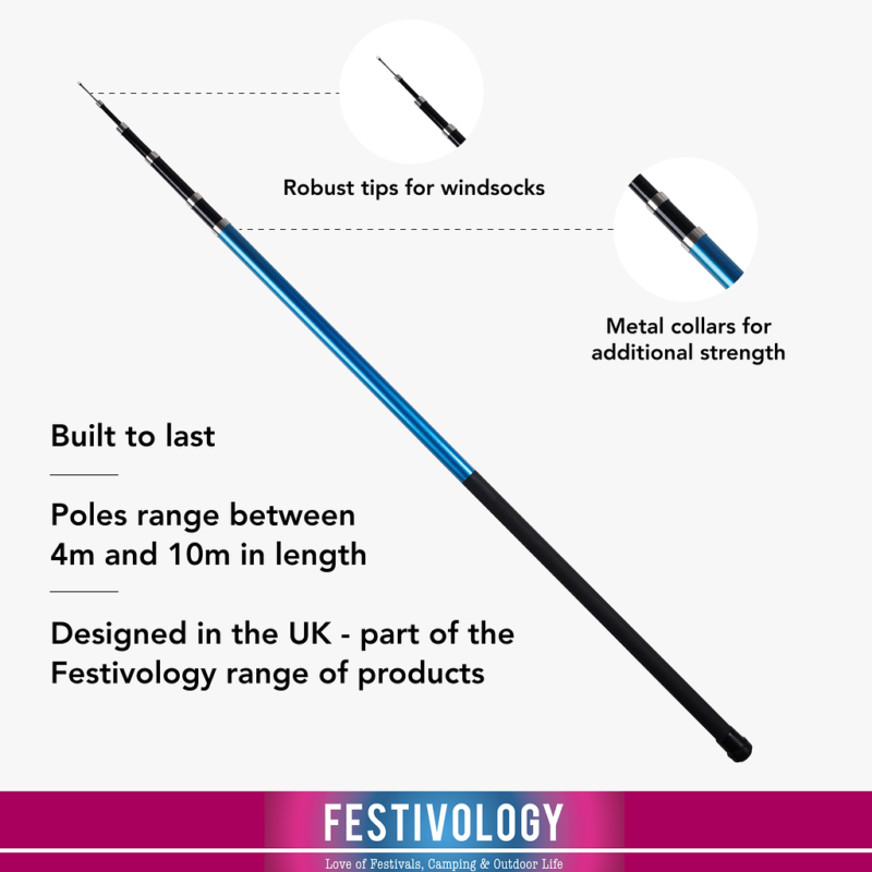 Festivology 10m Telescopic Flag Pole with Super Stake - Brands ...