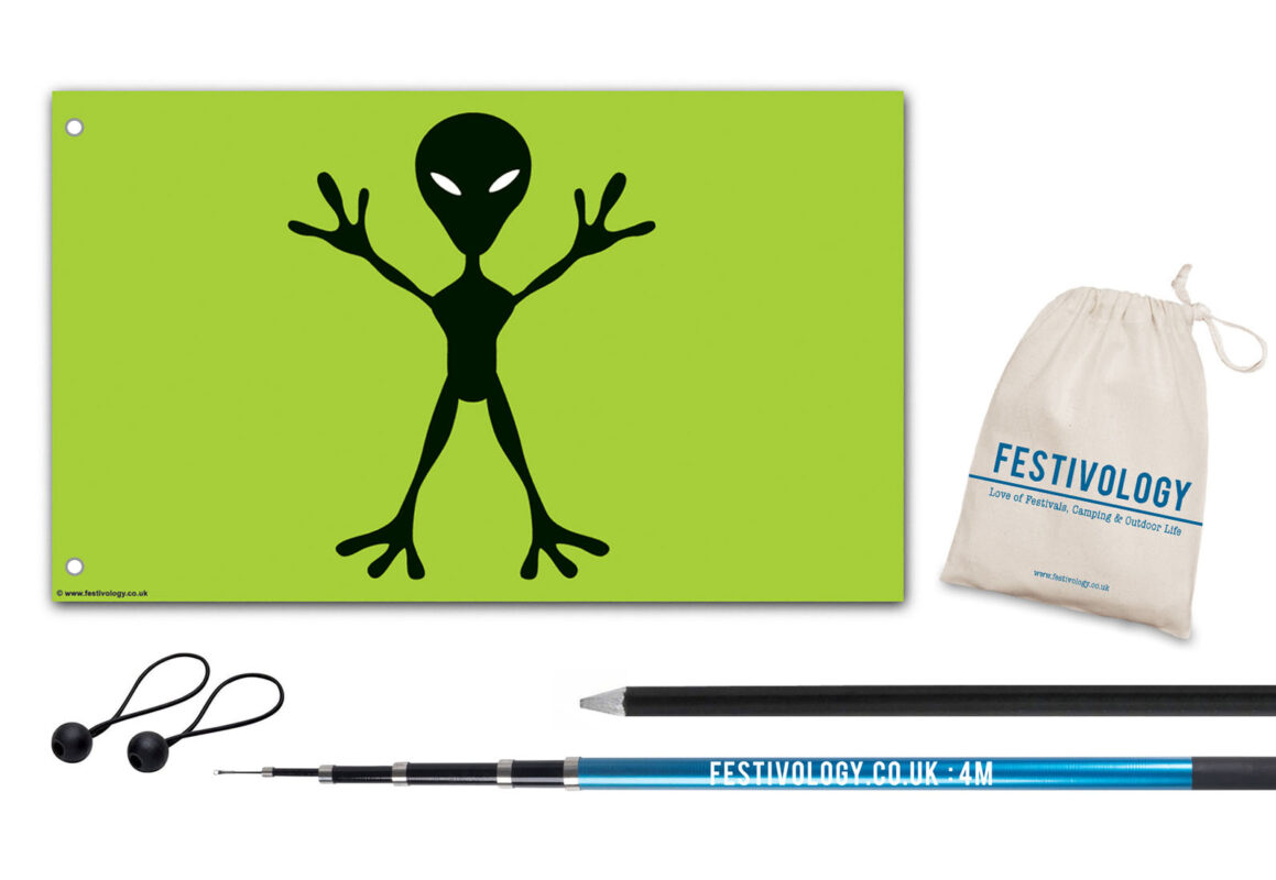 Psychedelic Alien Festivology Flag Pole Kit - Festivology, Kits, Poles ...